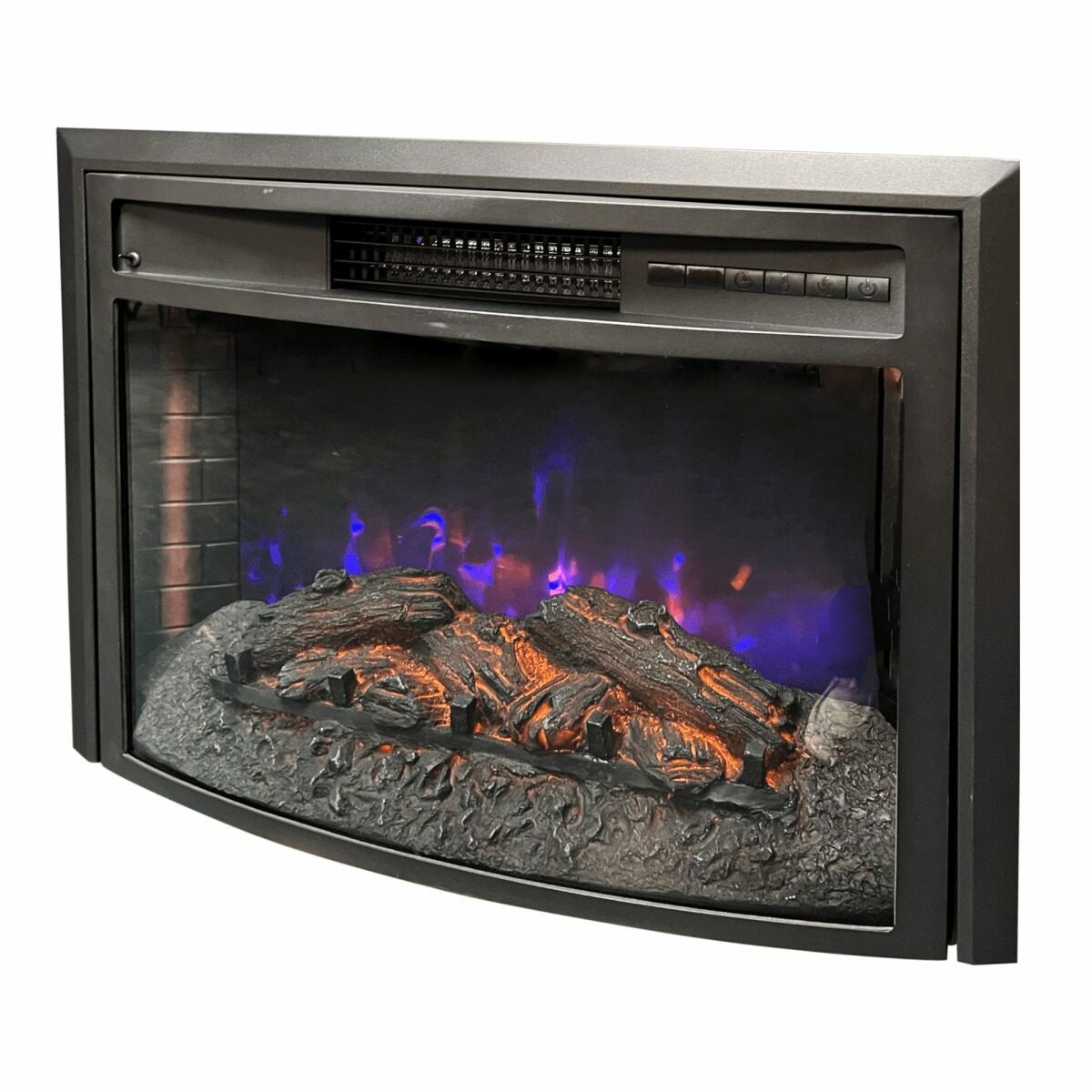 Furrion Greystone 26" Curved Glass Electric RV Fireplace (Wood Base ...