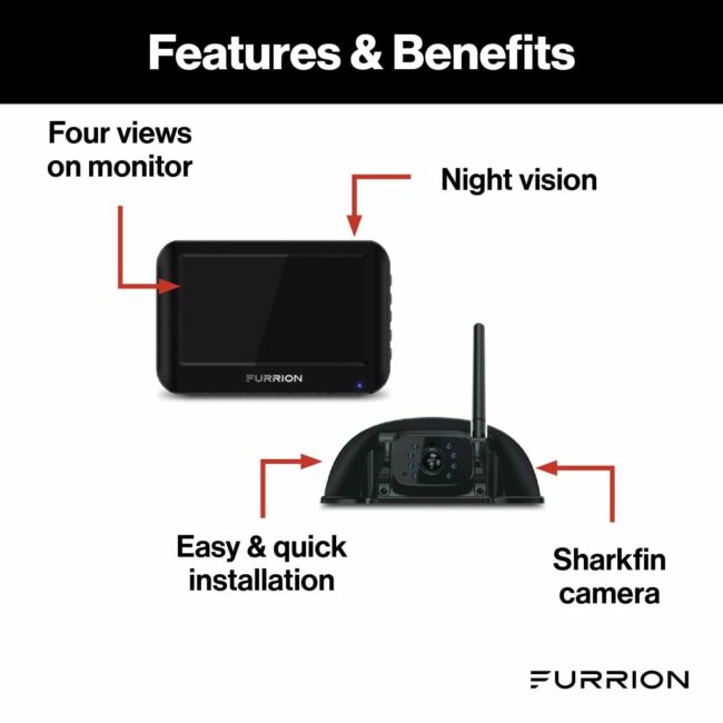 Furrion Vision S Wireless RV Backup Camera System w/ 7" Monitor/Rear ...