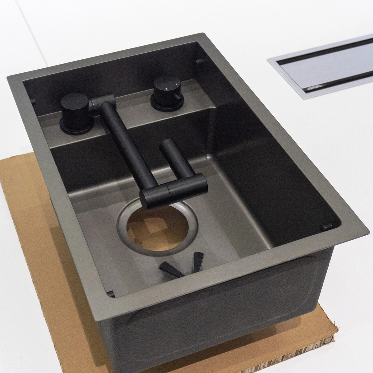 TORVA 12x17x7" Stainless Steel Kitchen Sink w/ Folding Faucet & Cup ...