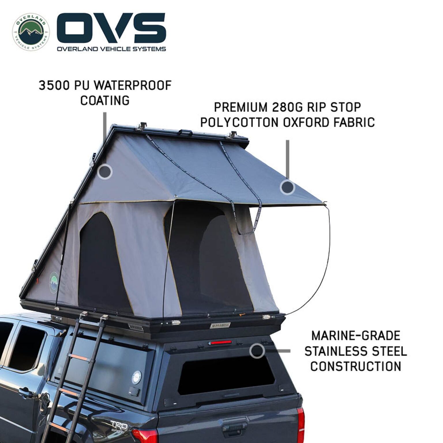 OVS Excursion Truck Bed Camper Shell w/ Rooftop Tent for 2021-2025 Ford ...